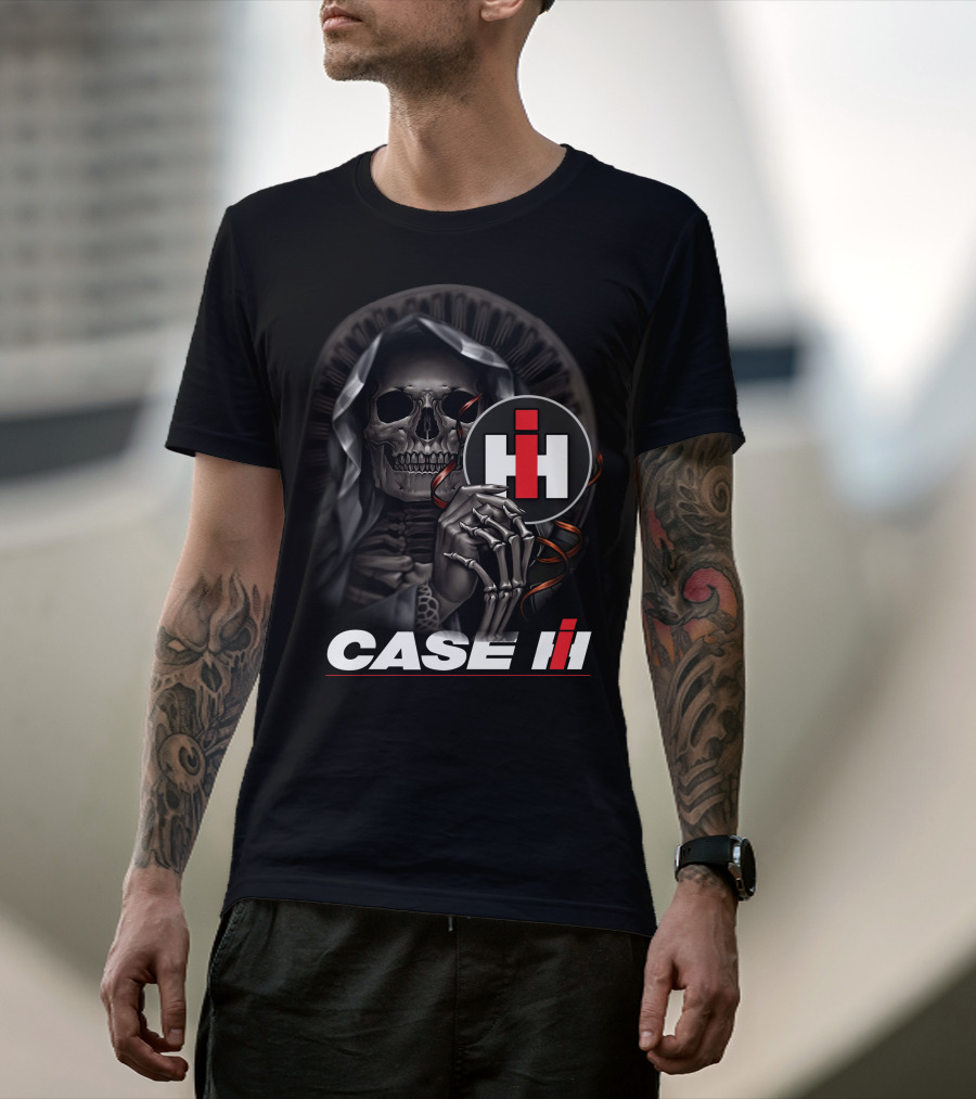 Case Ih Grim Reaper Skeleton Holding T-Shirt