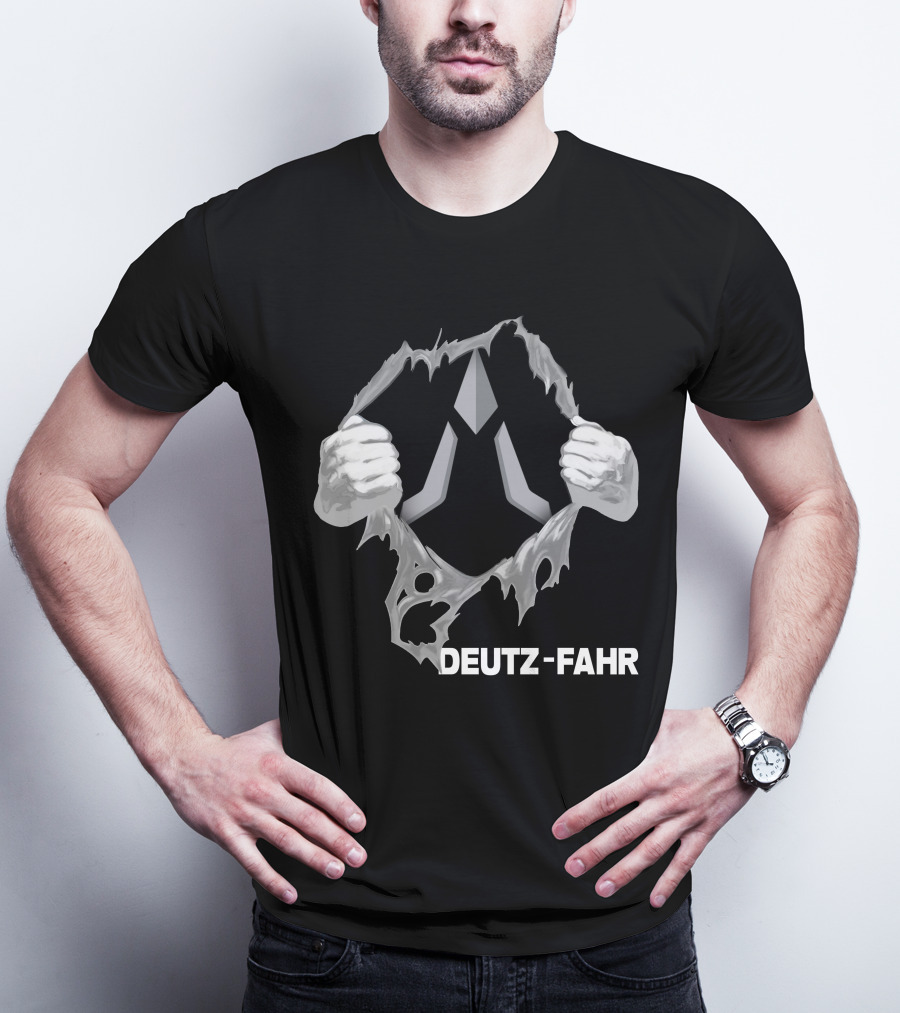 Deutz-Fahr Logo Behind Ripped Effect T-Shirt
