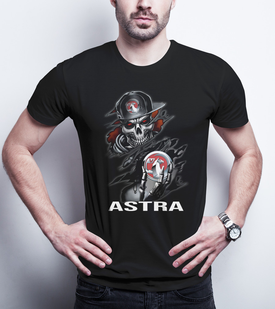 Astra Skull With Vulture Logo And Cap T-Shirt