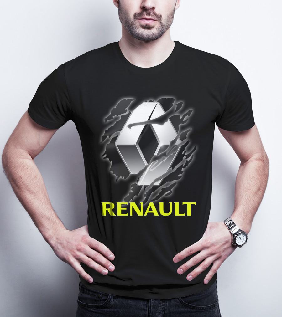 Renault Logo In Dynamic Claw Effect With Dark T-Shirt