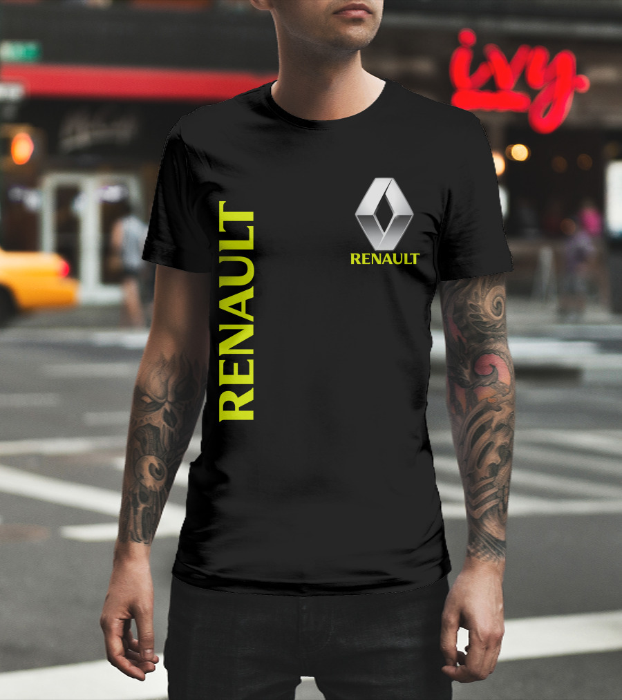 Renault Silver Diamond Logo Black T-Shirt