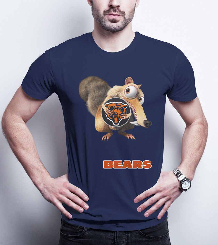 Bears 03 Chicago Football Scrat Character Crossover T-Shirt