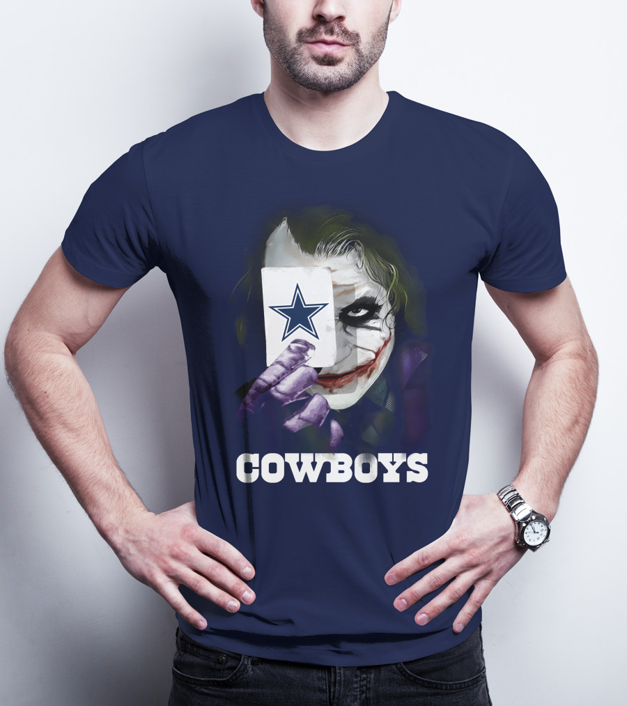 Cowboys Joker Face Playing Card Star Symbol T-Shirt