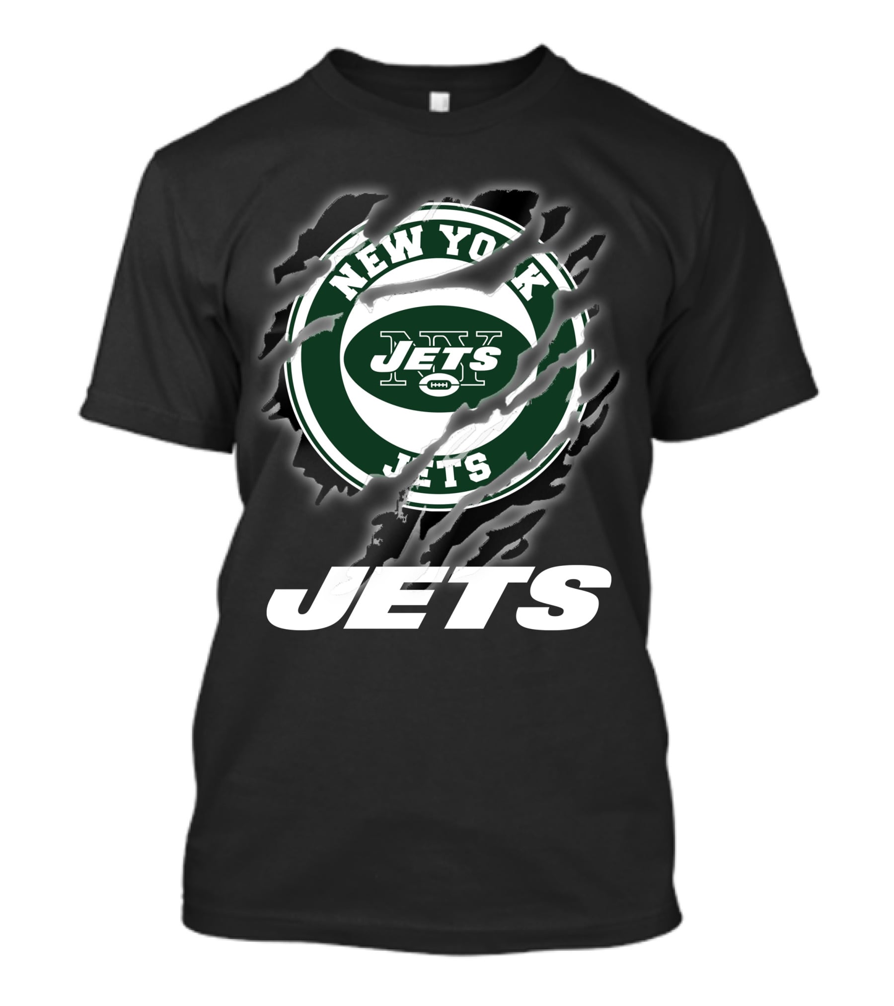 New York Jets Football Logo Claw Marks T-Shirt