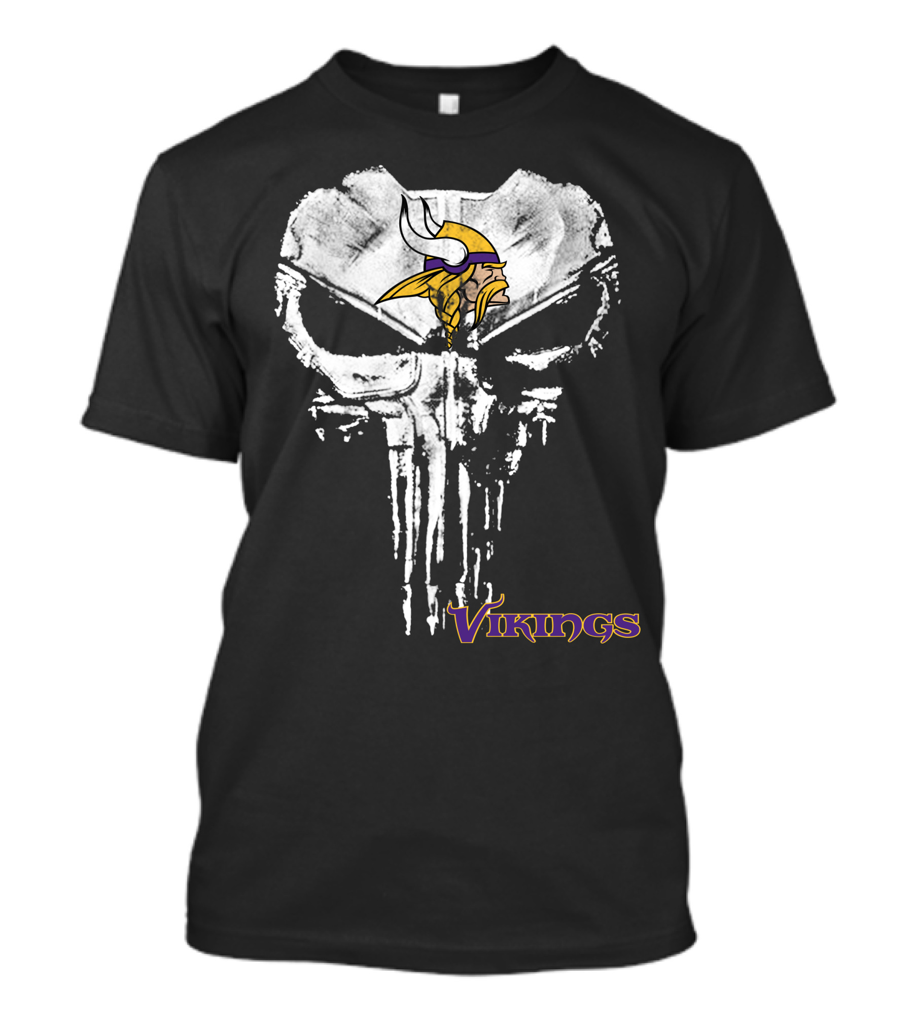 Vikings Punisher Skull Logo Fusion T-Shirt