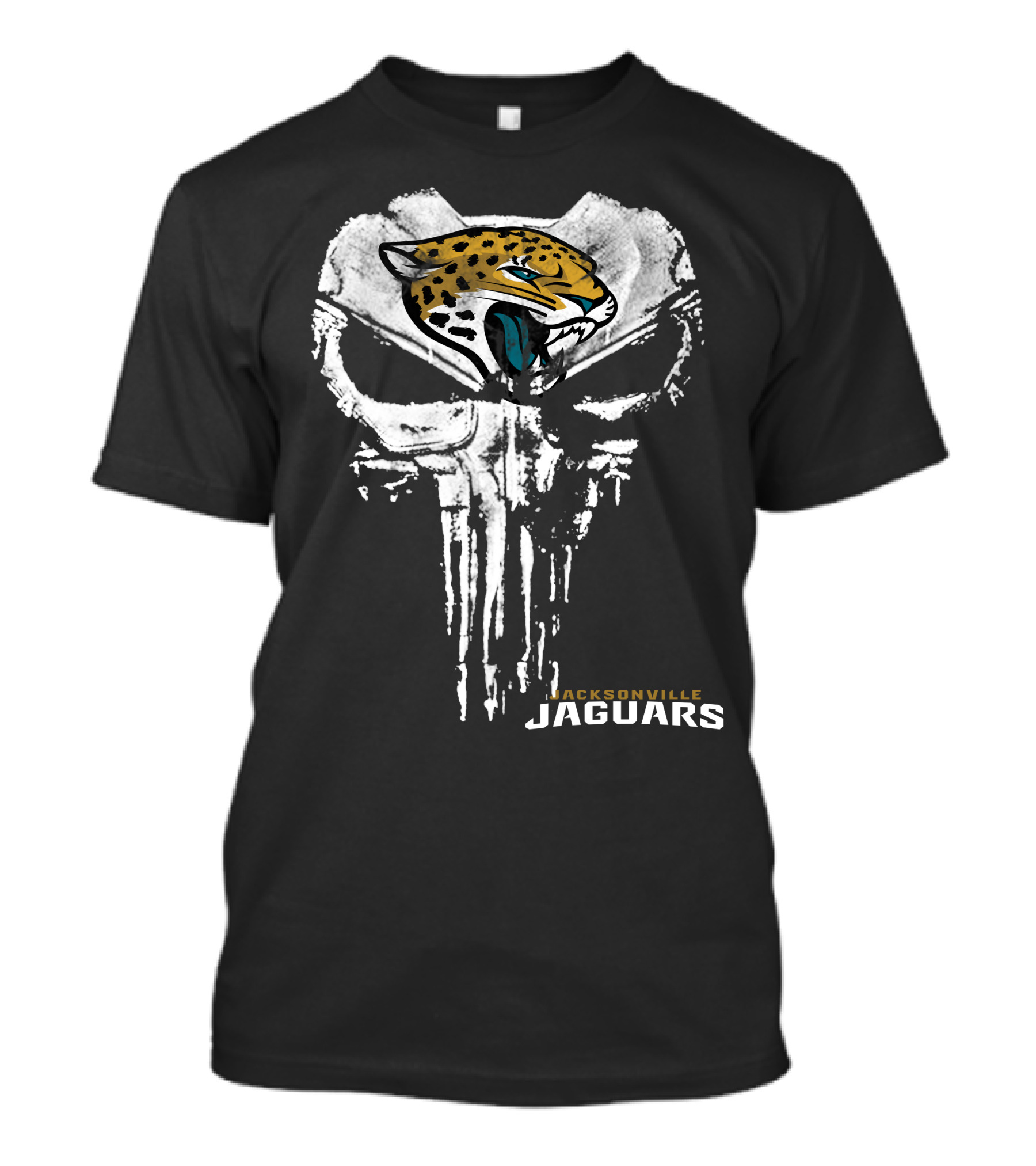 Jacksonville Jaguars Logo With Punisher Skull T-Shirt