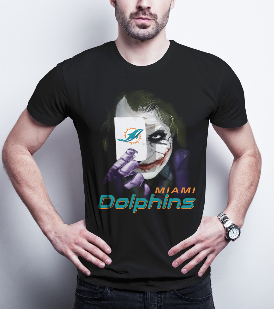 Miami Dolphins Joker Card Fusion T-Shirt