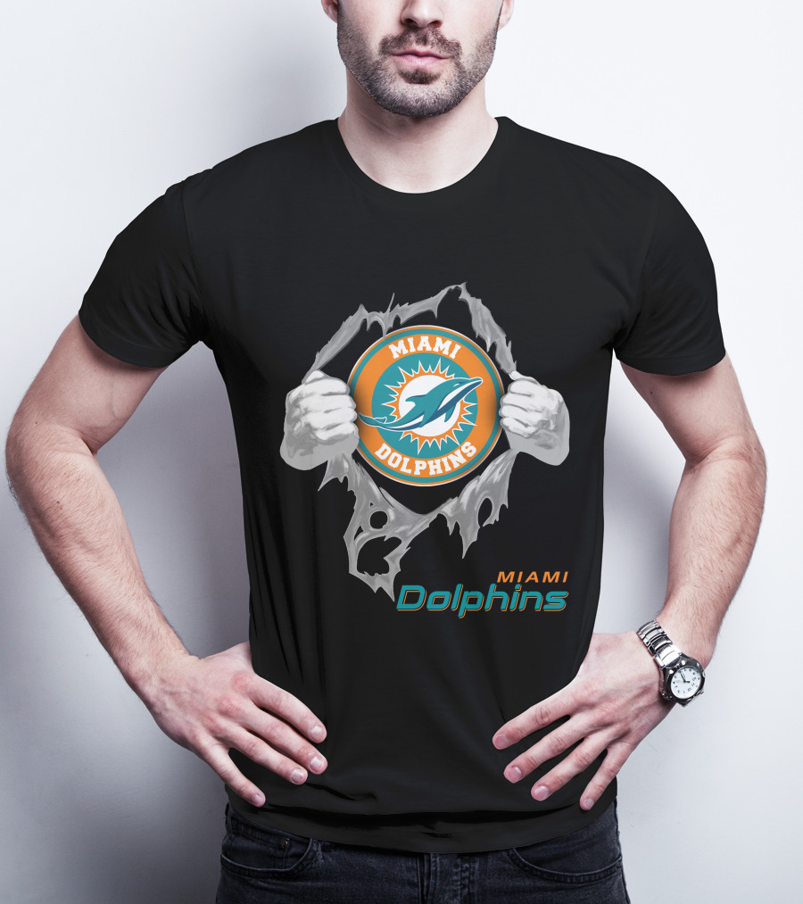 Miami Dolphins 08 Football Power Rip T-Shirt