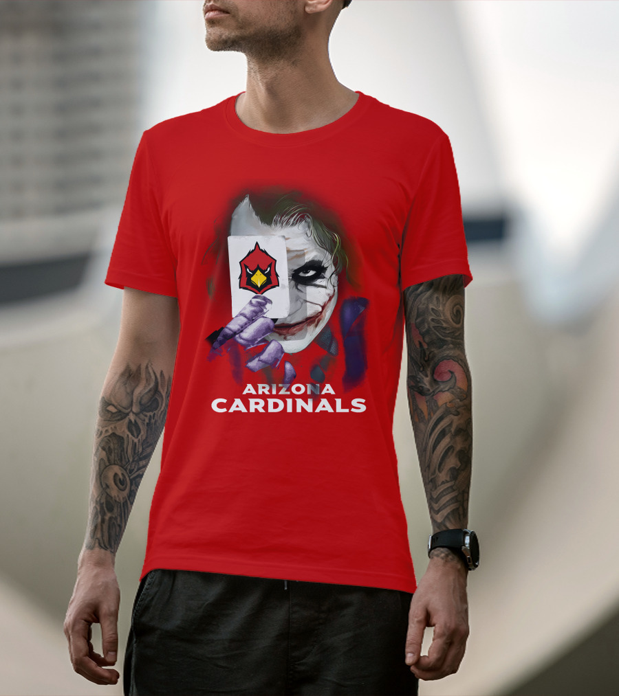 Arizona Cardinals Joker Playing Card Face T-Shirt