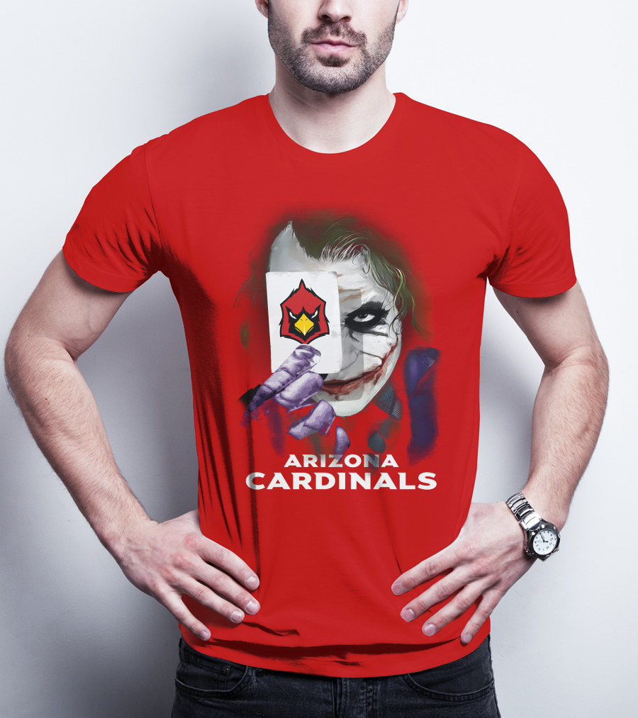 Arizona Cardinals Joker Playing Card Face T-Shirt