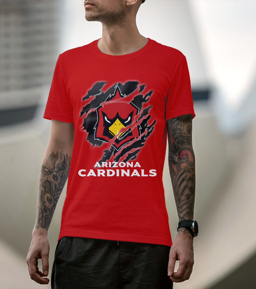 Arizona Cardinals Logo Claw Marks T-Shirt