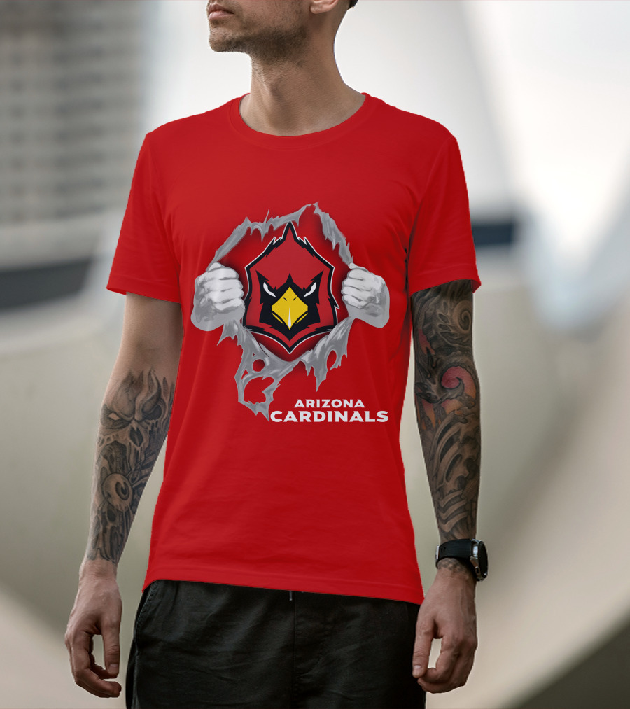 Arizona Cardinals Fierce Mascot Display With 06 Football Spirit T-Shirt