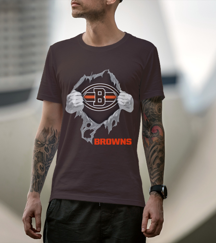 Browns 08 Football Jersey Hands Peeling Effect With B T-Shirt