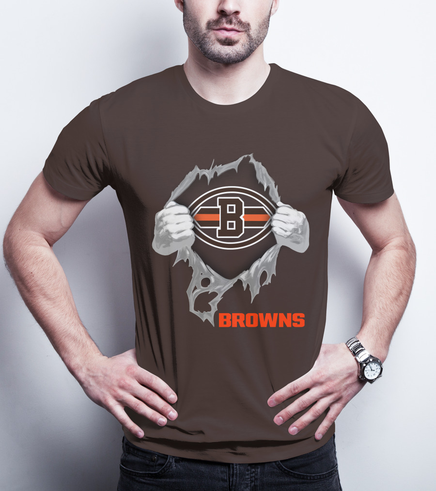 Browns 08 Football Jersey Hands Peeling Effect With B T-Shirt