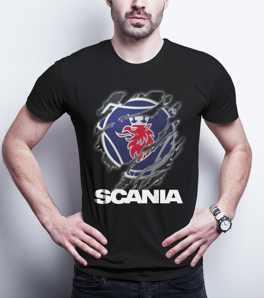 Scania Lion Logo Ripped Metal T-Shirt