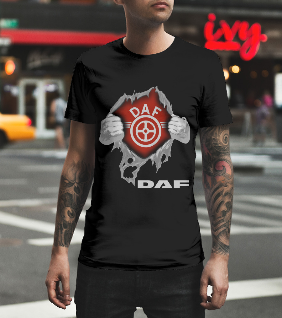Daf Steering Wheel Logo Ripped T-Shirt