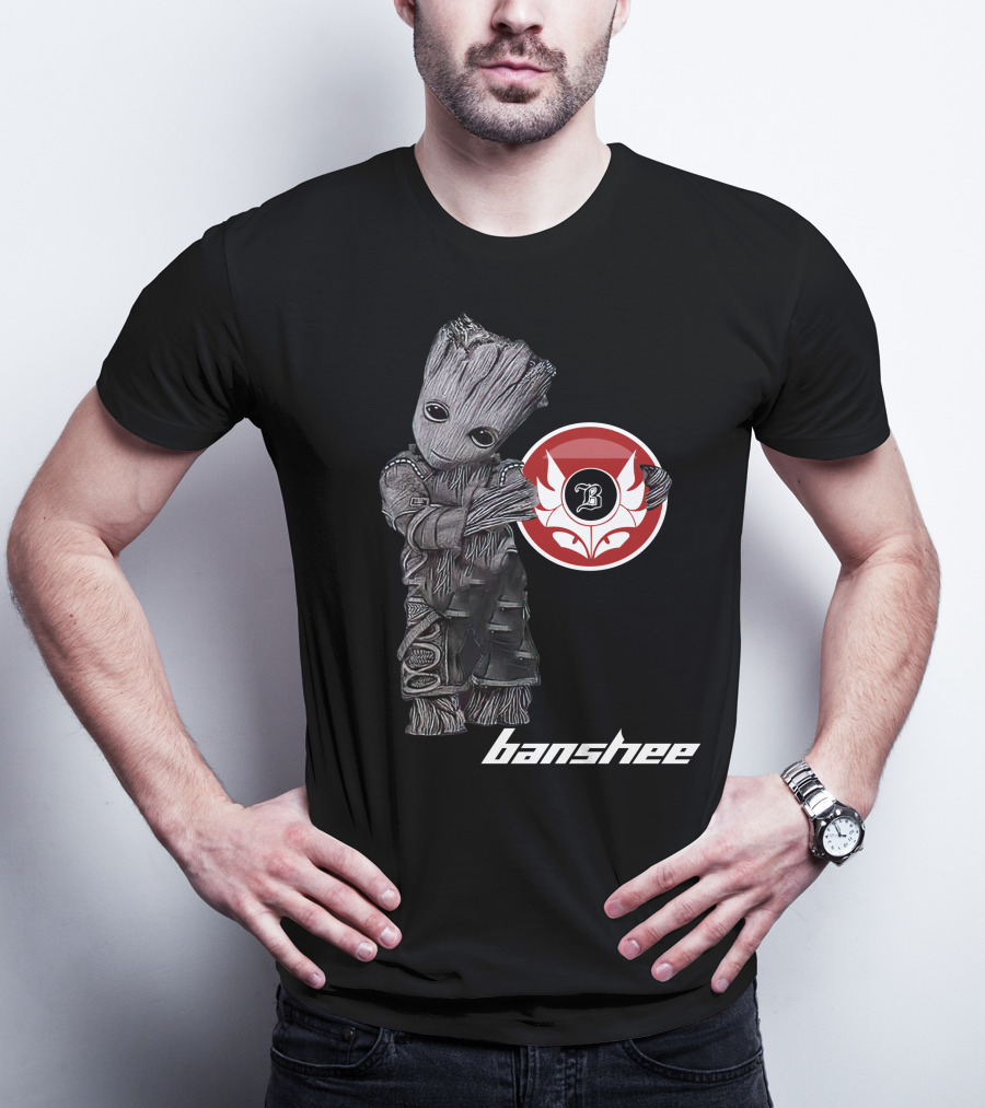 Banshee5 Groot Holding Red Circle Emblem With B Symbol T-Shirt