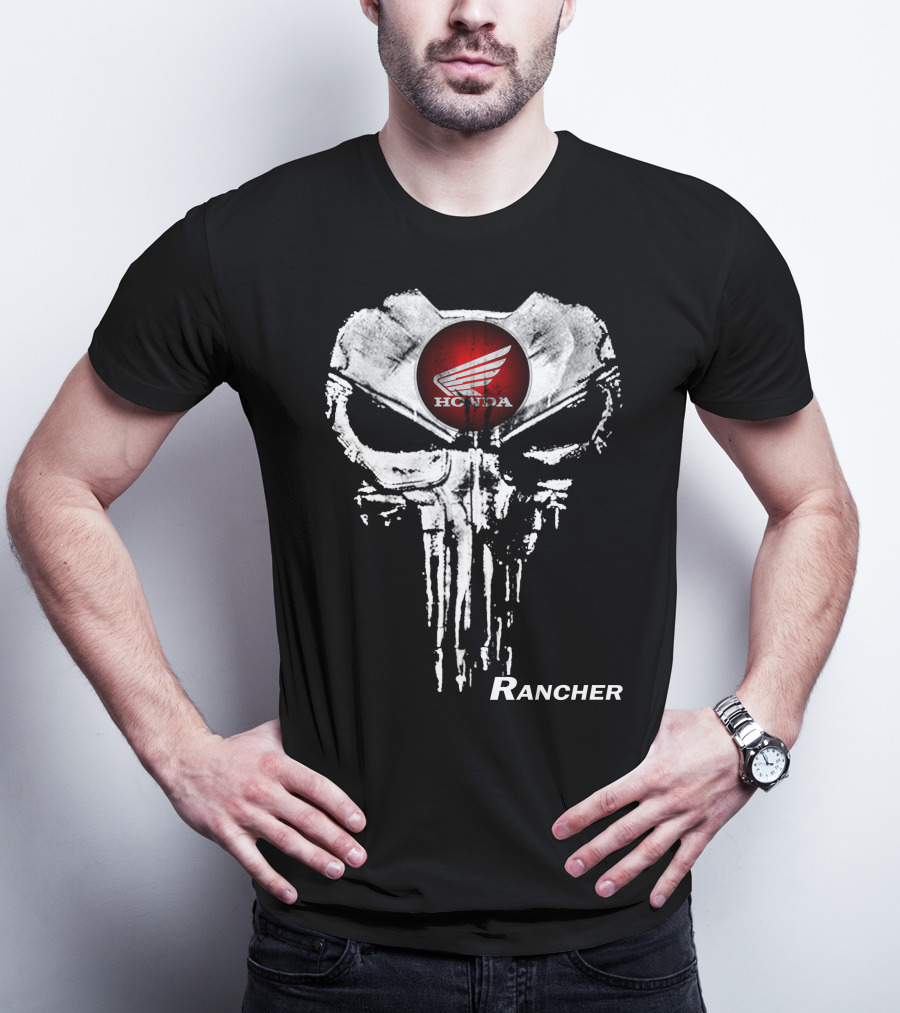 Honda Rancher Punisher Skull T-Shirt
