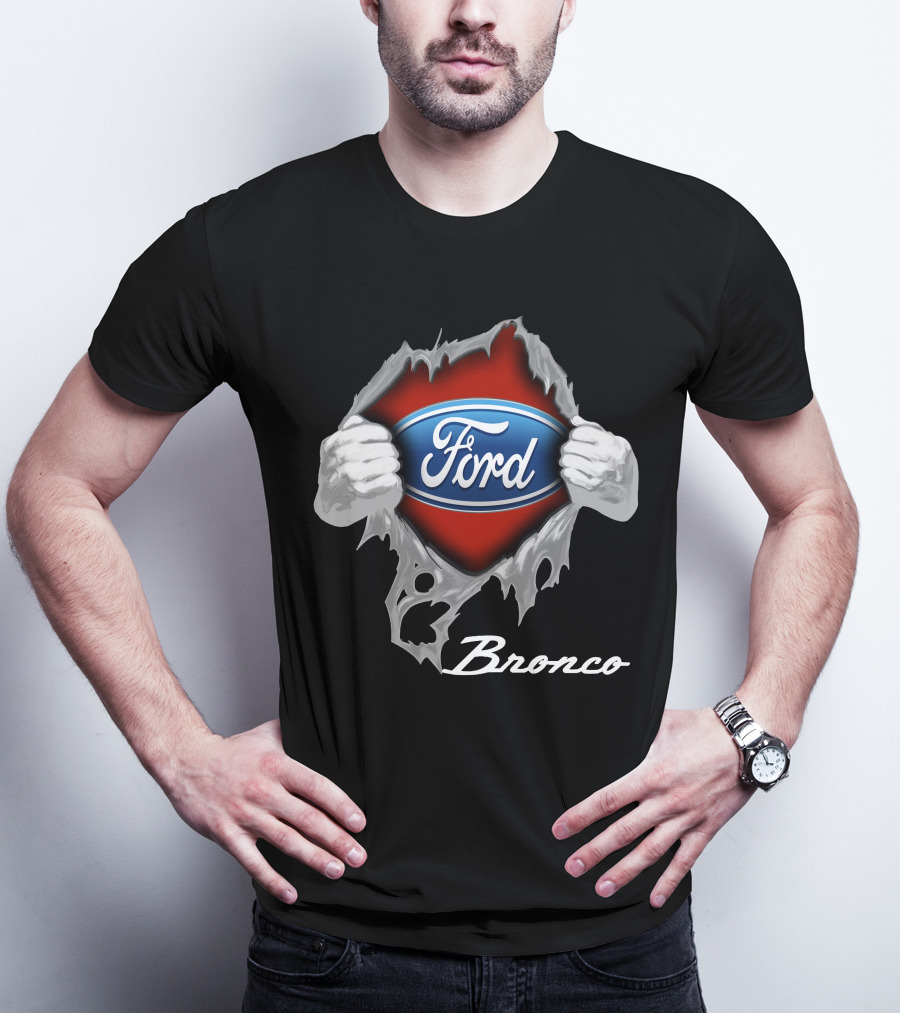 Bronco Ford Emblem Superhero Reveal T-Shirt