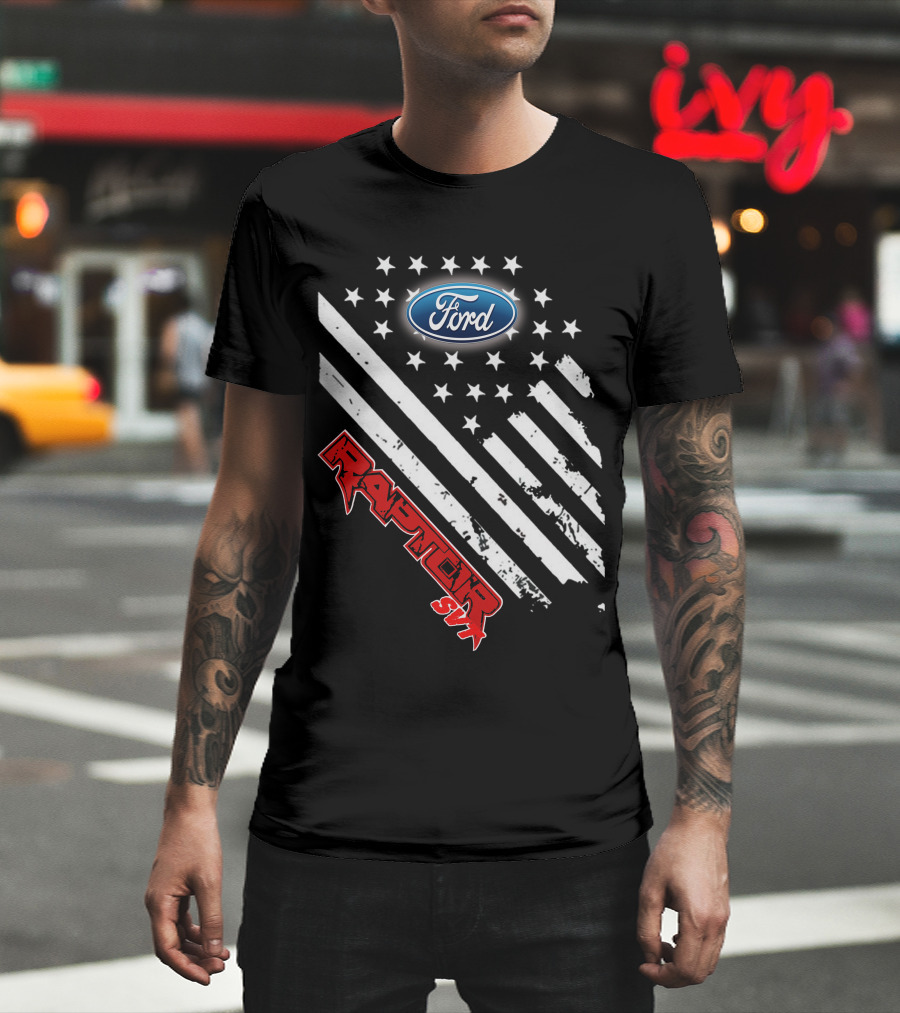 Ford Raptor 21 Usa Flag Stars Stripes T-Shirt