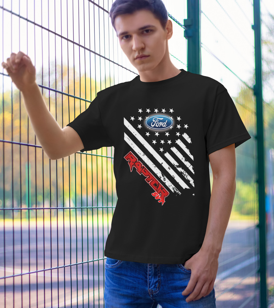 Ford Raptor 21 Usa Flag Stars Stripes T-Shirt