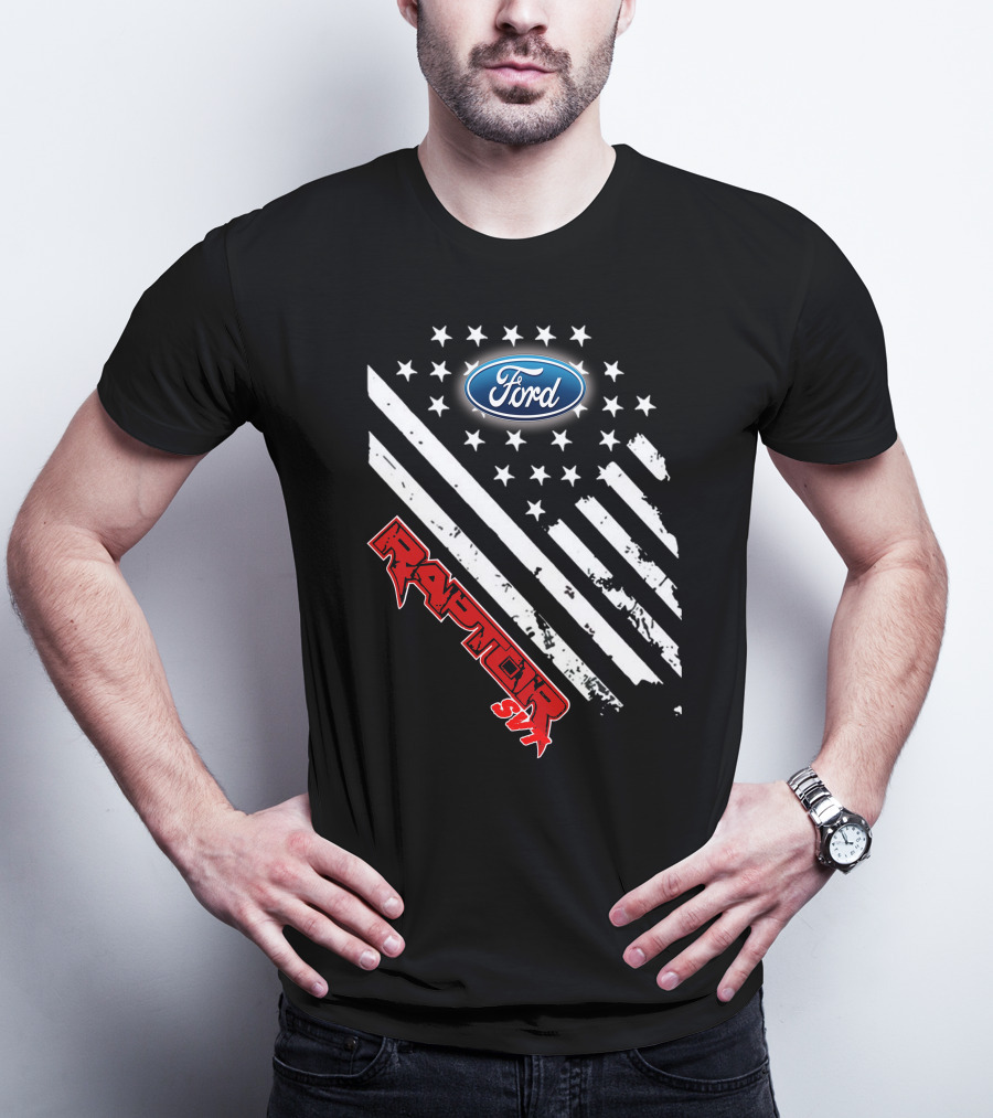 Ford Raptor 21 Usa Flag Stars Stripes T-Shirt