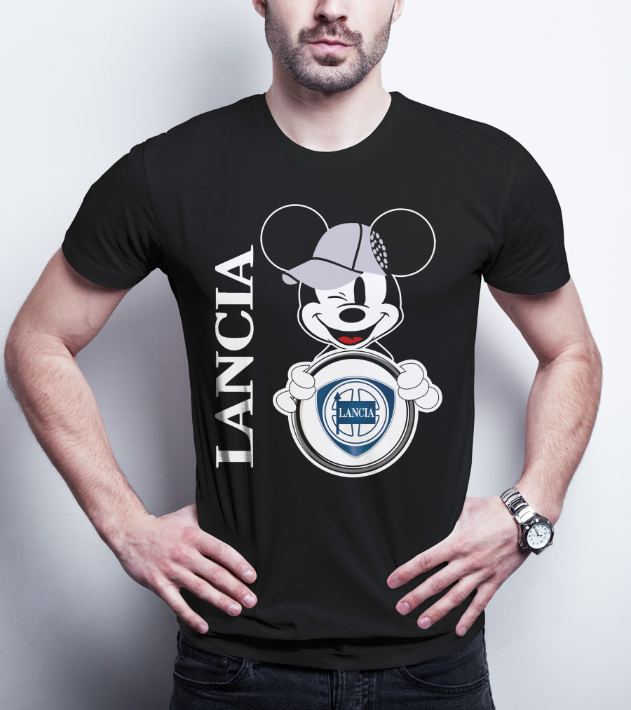Lancia Mickey Mouse Holding T-Shirt