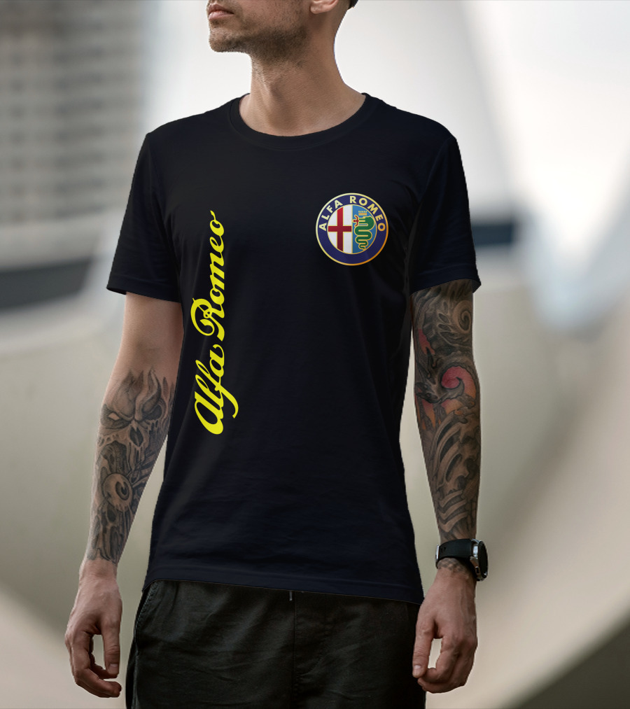 Alfa Romeo Classic Car Logo And Name T-Shirt
