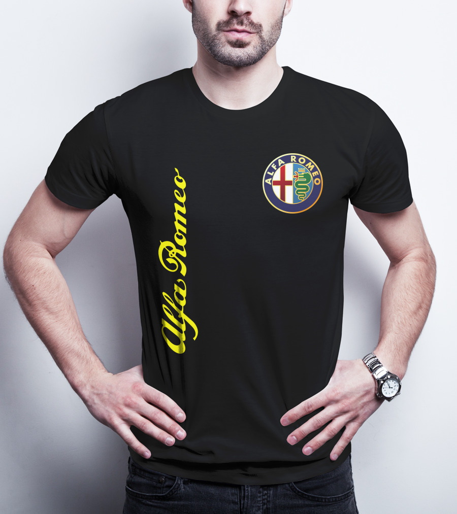 Alfa Romeo Classic Car Logo And Name T-Shirt