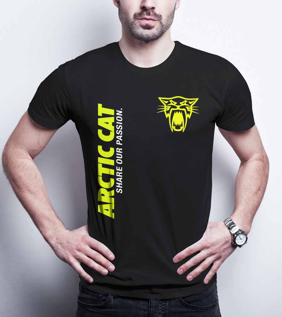 Arctic Cat Share Our Passion Neon Cat T-Shirt