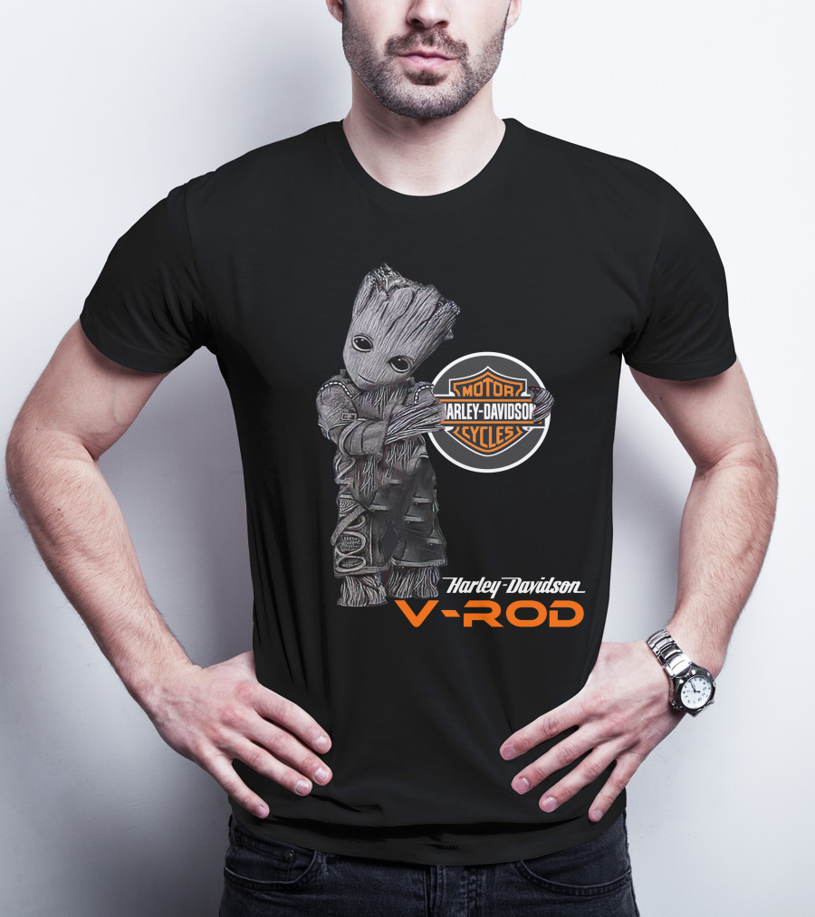 Harley Davidson V-Rod Groot Guardians Motorcycles T-Shirt