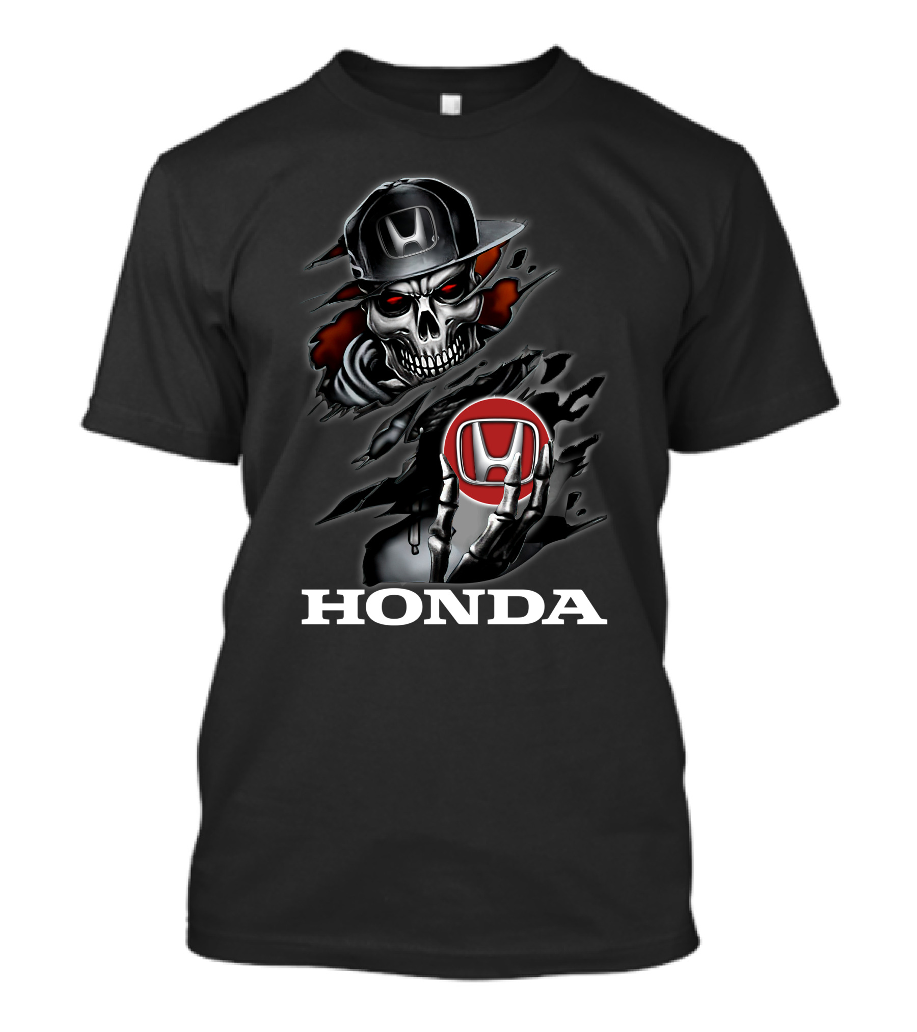Honda Skull Logo Red Eyes Skeleton T-Shirt