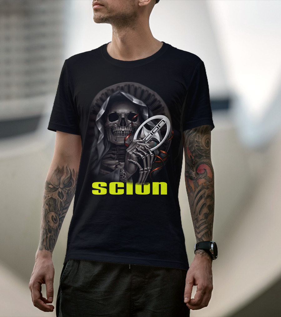 Scion Grim Reaper Skull Holding T-Shirt