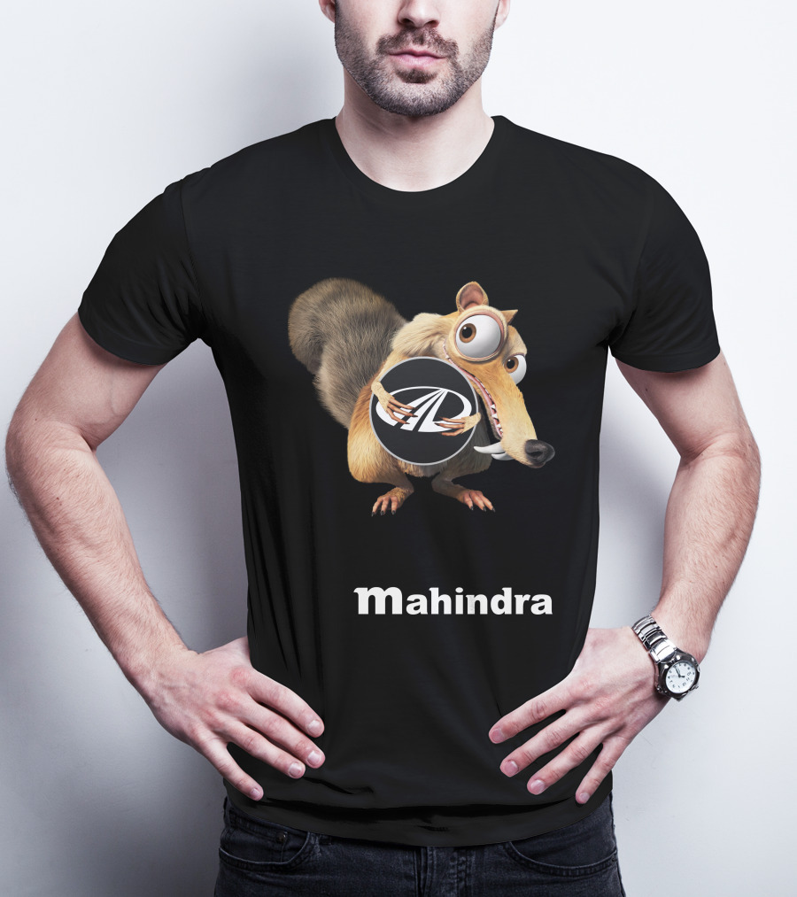 Mahindra 01 Ice Age Scrat Character Holding T-Shirt