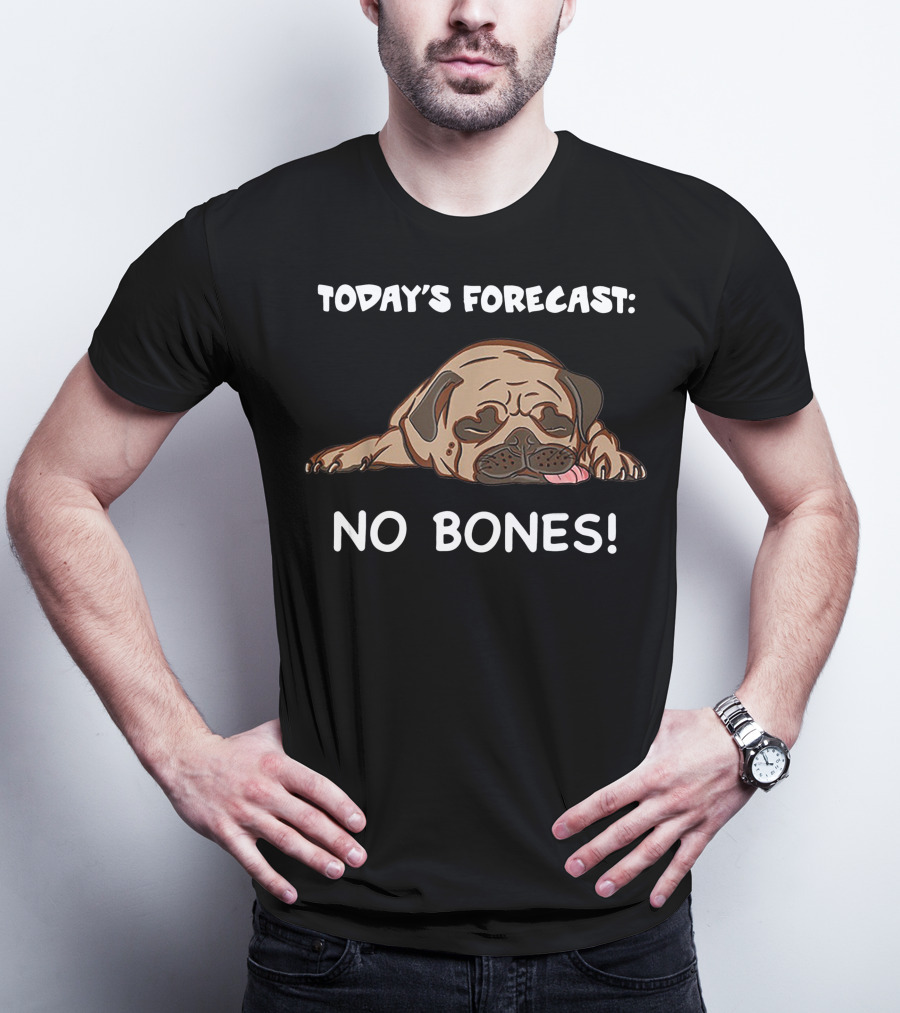 Today's Forecast No Bones Noodle The Pug Merch T-Shirt