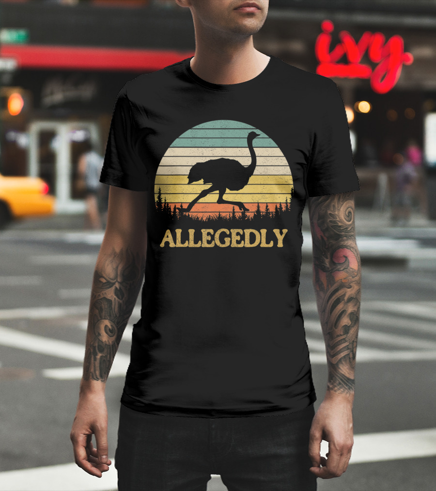 Allegedly Ostrich Flightless Bird Sunset T-Shirt