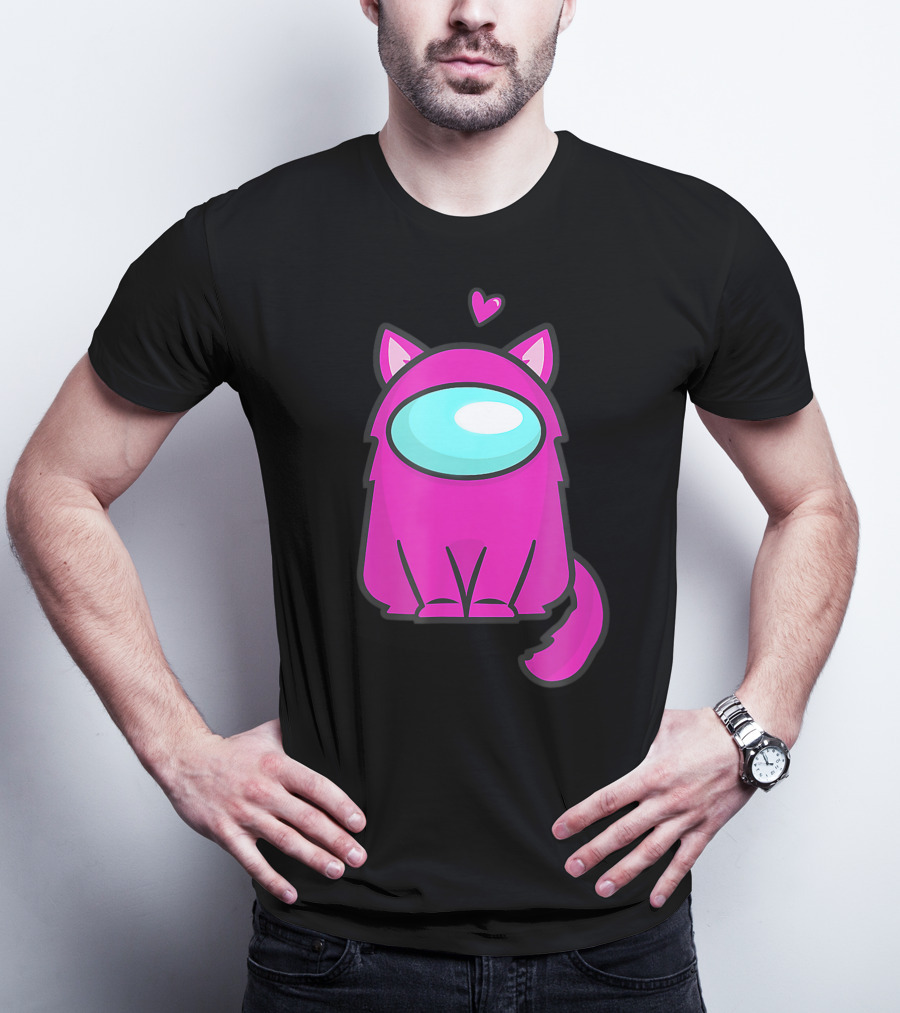 Cute Cat Astronaut Among Us Nerdy Girl Gamer T-Shirt