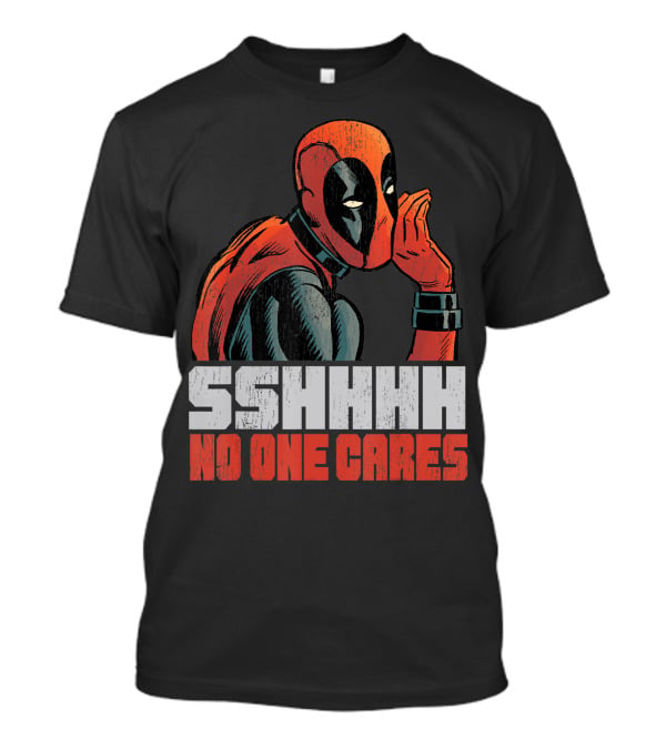 Marvel Deadpool Sshhhh No One Cares Whisper T-Shirt