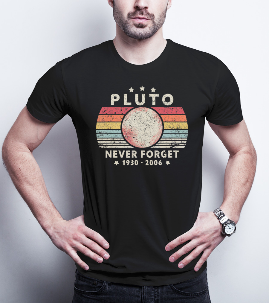 Retro Pluto Never Forget 1930-2006 Vintage Space Science T-Shirt