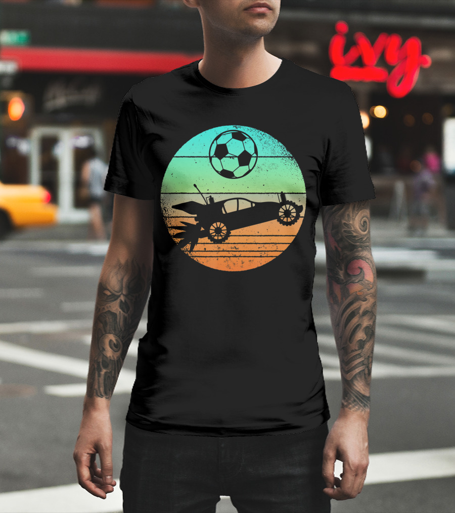 Retro Rocket Soccer Car League Gamer Aesthetic T-Shirt