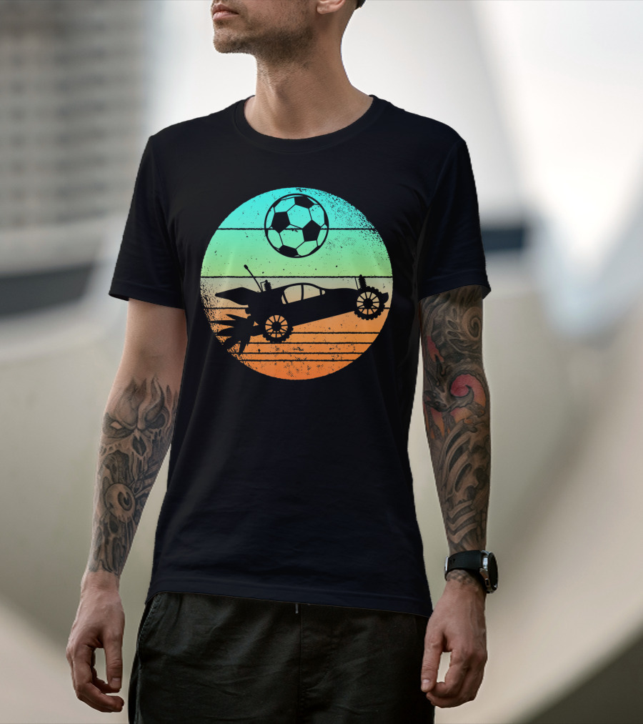 Retro Rocket Soccer Car League Gamer Aesthetic T-Shirt