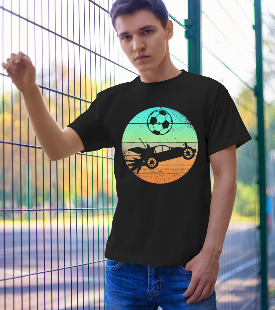 Retro Rocket Soccer Car League Gamer Aesthetic T-Shirt