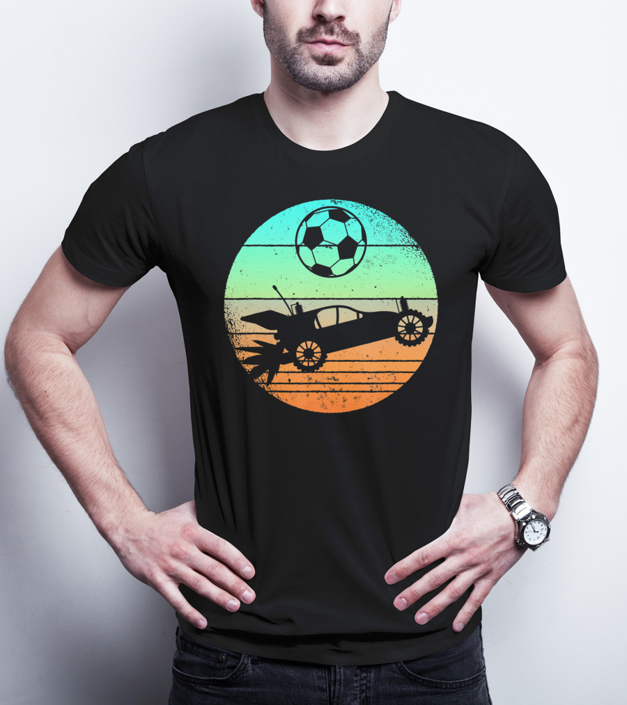 Retro Rocket Soccer Car League Gamer Aesthetic T-Shirt