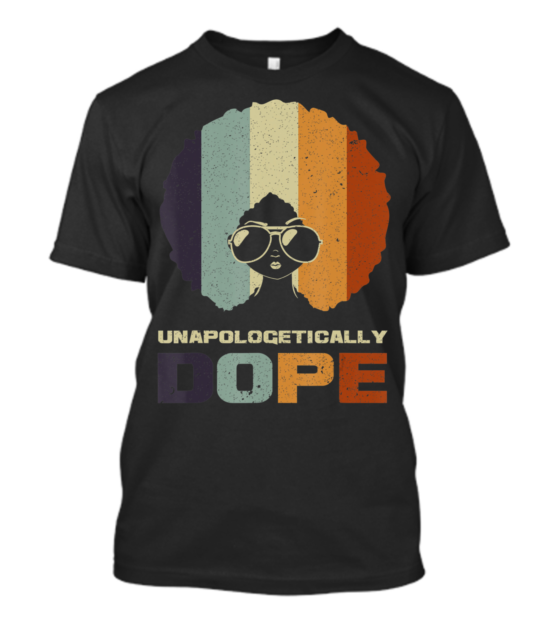 Unapologetically Dope Afro Rainbow Stripes Sunglasses T-Shirt
