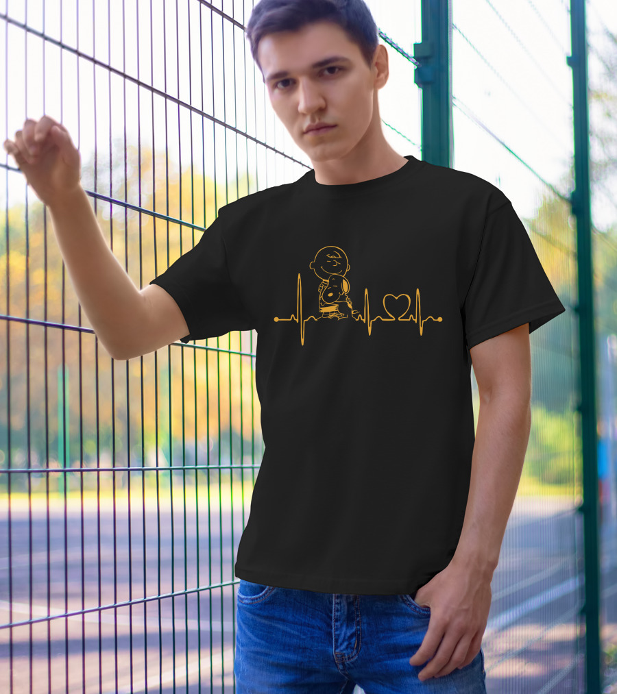 Beatsnop Heartbeat Love Character Outline T-Shirt
