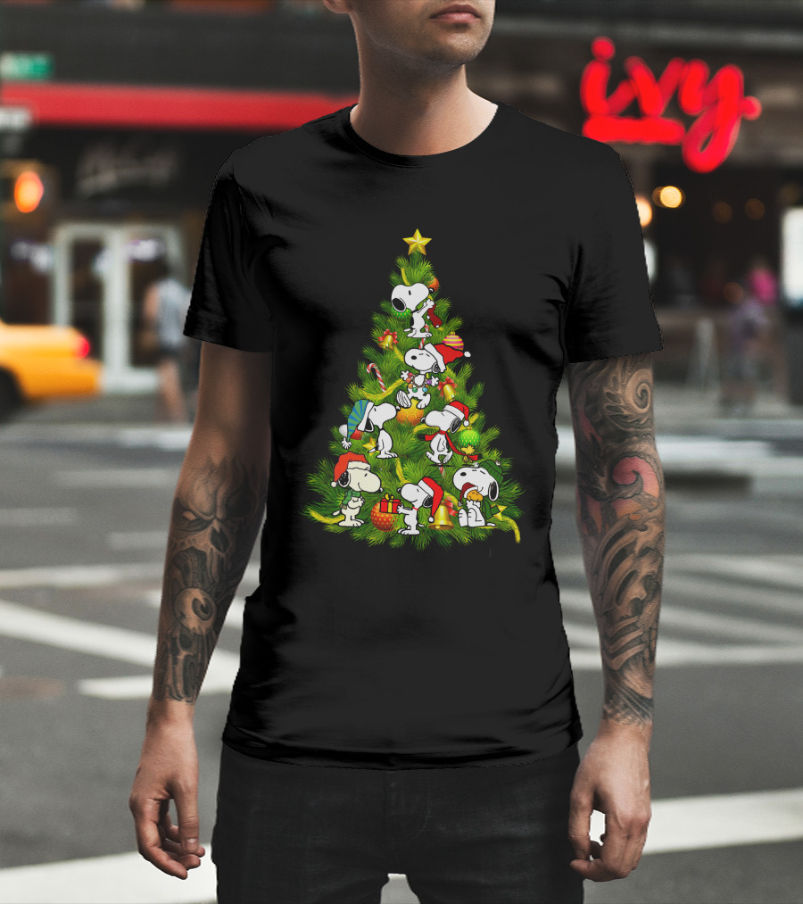 Christmas Snoopy Tree Holiday T-Shirt
