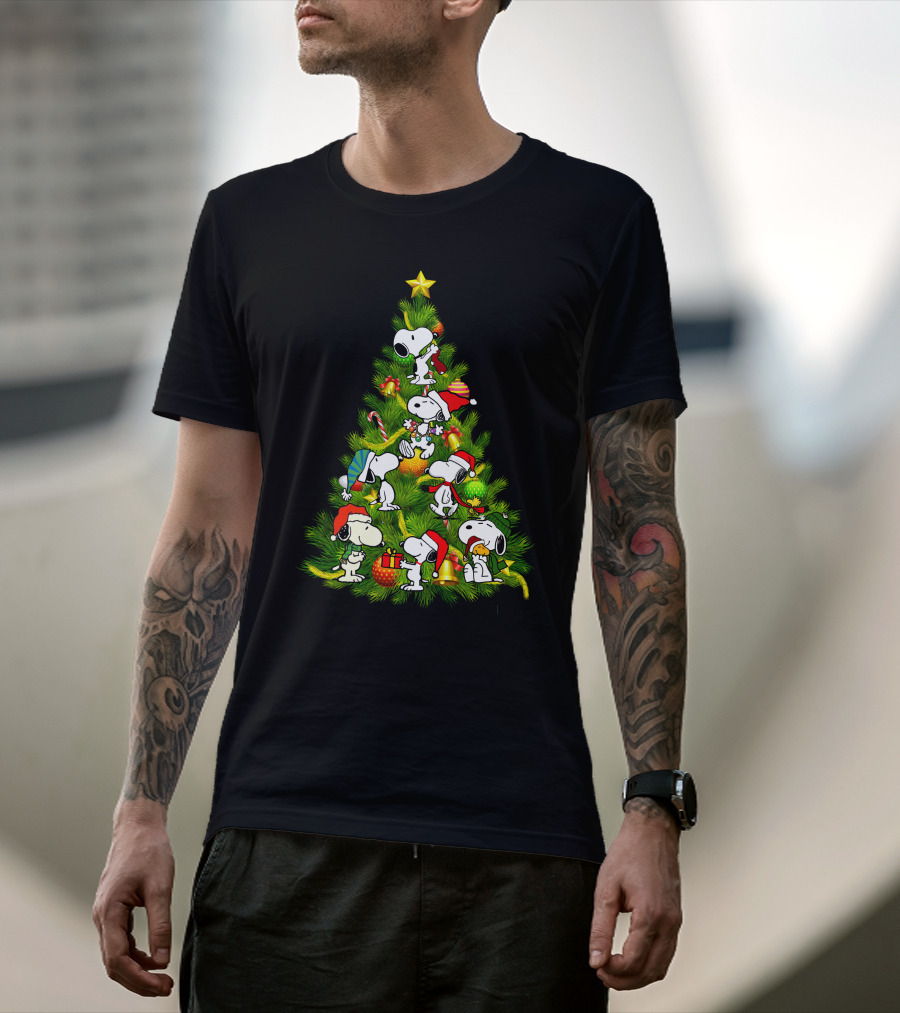 Christmas Snoopy Tree Holiday T-Shirt