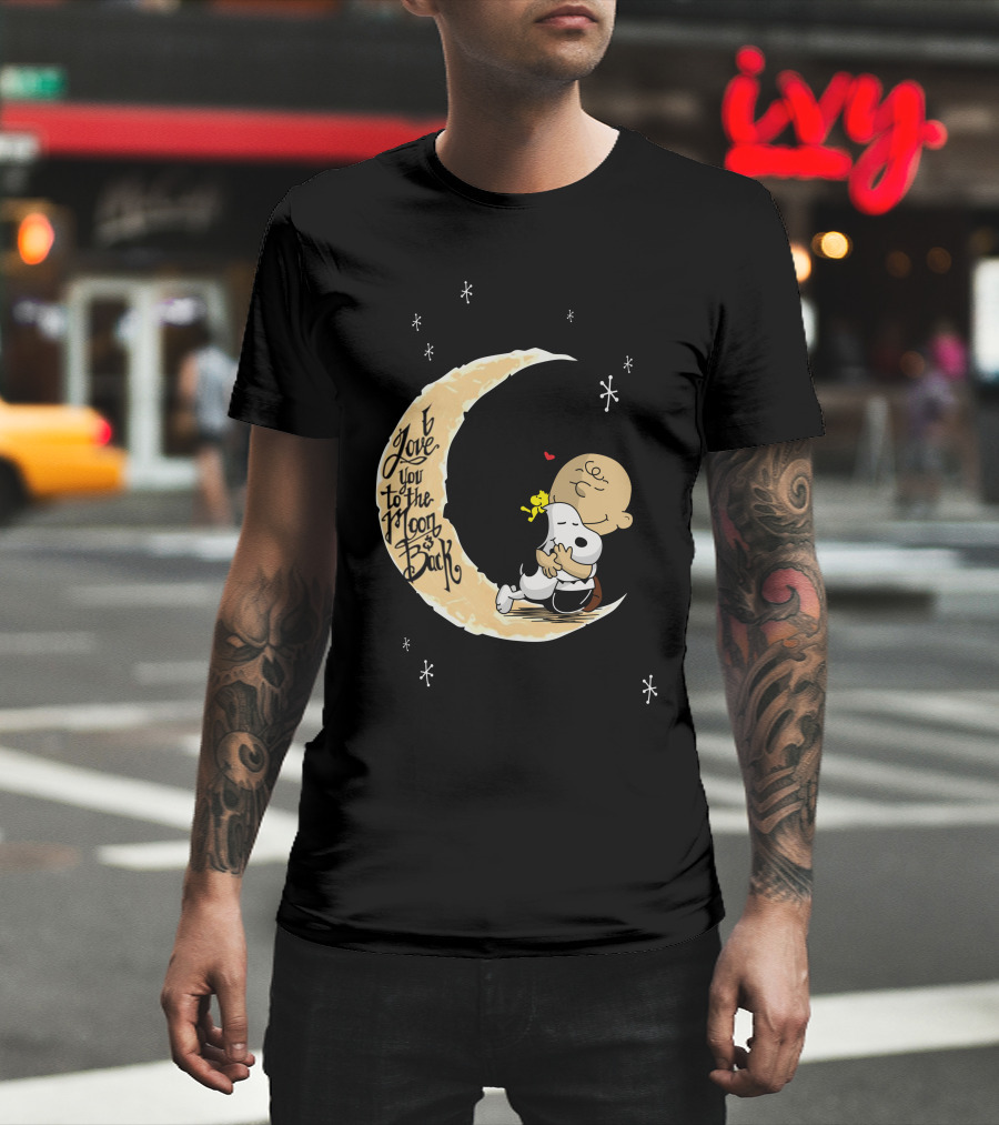 I Love You To The Moon And Back Lovemoonsnop Hugging Scene T-Shirt
