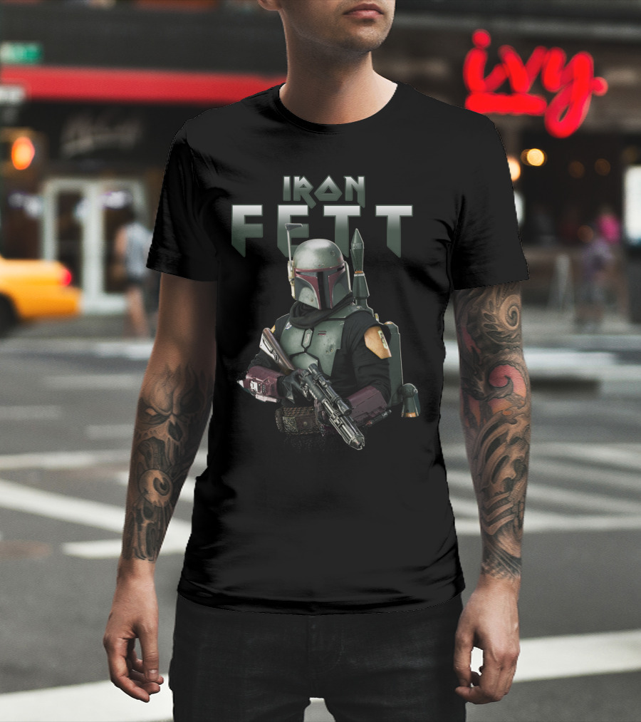 Iron Fett Boba Crossover Mandalorian Suit Concept T-Shirt