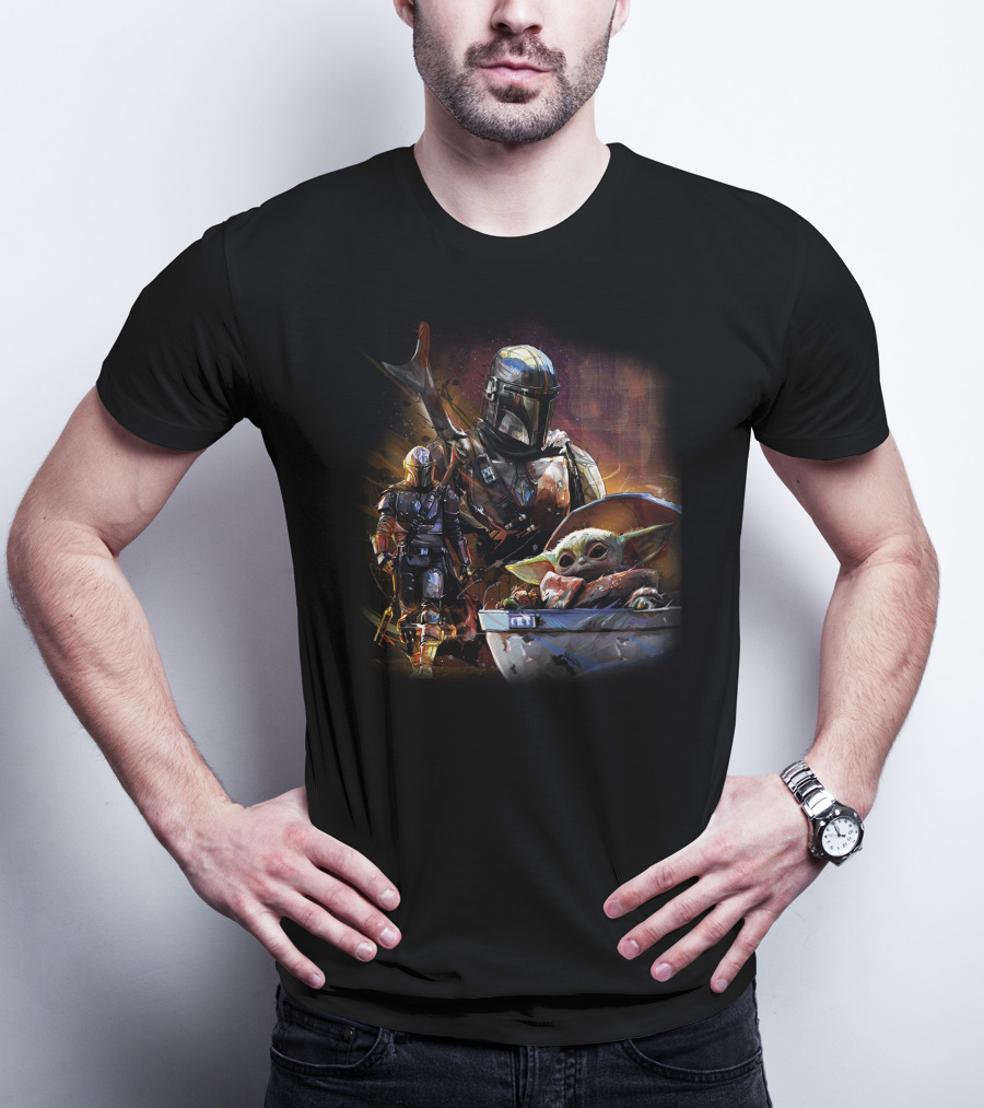 Only Today Mandalorian And Grogu Star Wars Art T-Shirt